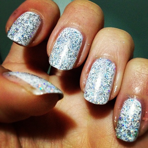 Glitter + White Polish Nails | Veronica Vep G.'s Photo | Beautylish