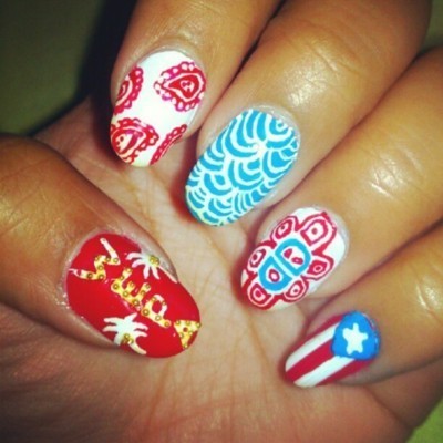 Puerto Rican Pride Nails | Raquel N.'s Photo | Beautylish