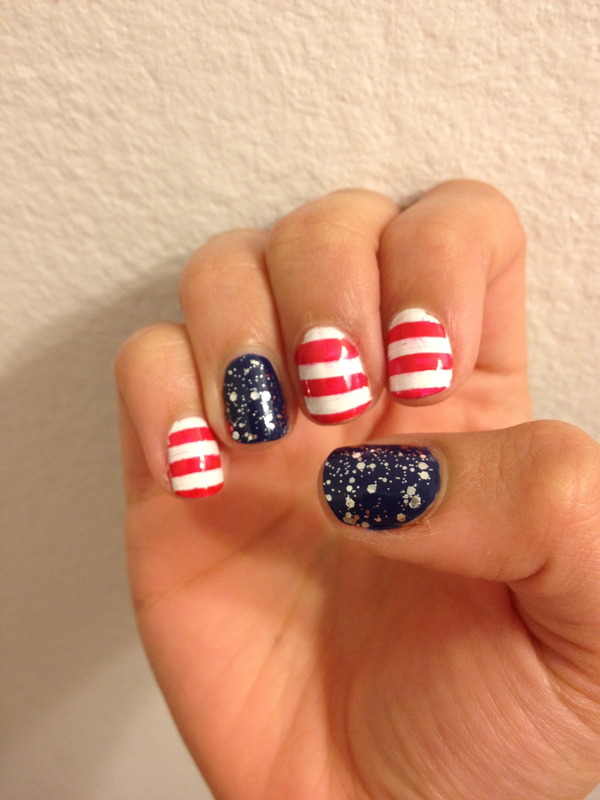 Flag nails | Veronica M.'s (veronicamonroy) Photo | Beautylish