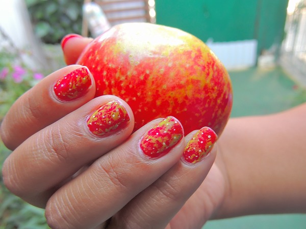 Apple Peel Inspired Nail Art | Raquel N.'s Photo | Beautylish