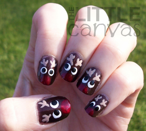 Rudolph Nail Art!!! | The Little Canvas A.'s (thelittlecanvas) Photo ...