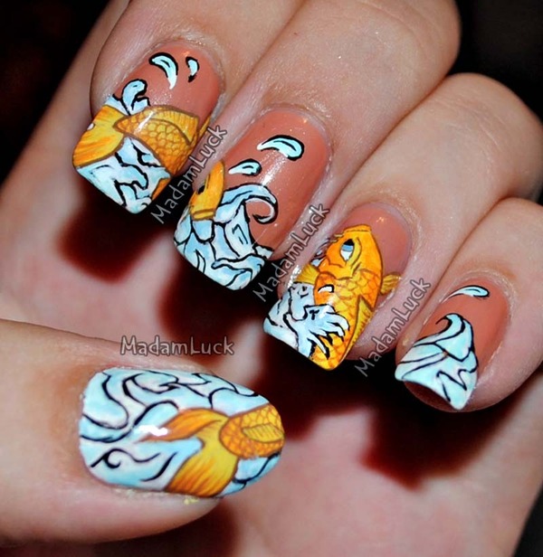 Koi fish nail art | Amanda S.'s (madamluck) Photo | Beautylish