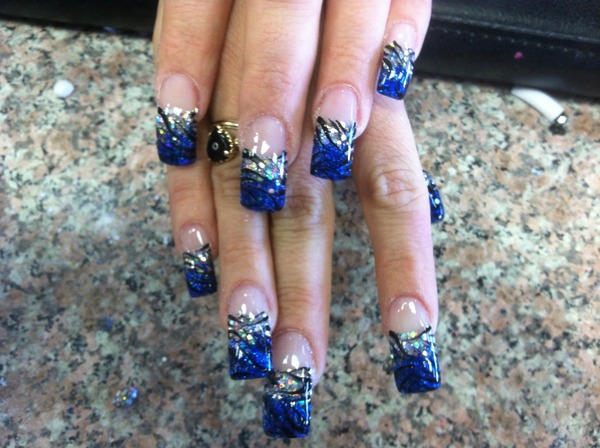 Black zebra over blue and silver glitter fade | Vtdoll N.'s Photo ...