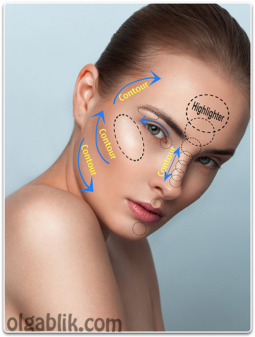 How to Contour and Sculpt Cheekbones Using Makeup | Olga B.'s (olgablik ...