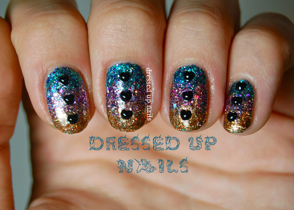 Triple glitter gradient with heart rhinestones | Whitney S.'s ...