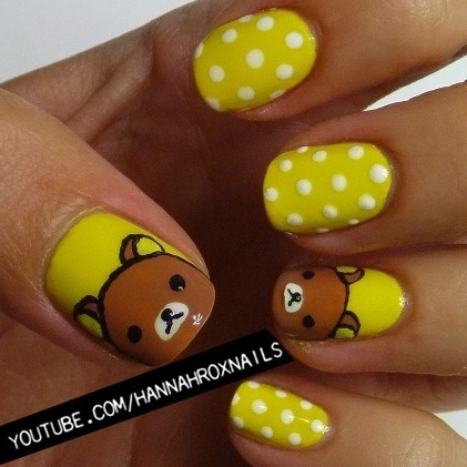 Rilakkuma Nails | Hannah L.'s (hannahroxit) Photo | Beautylish