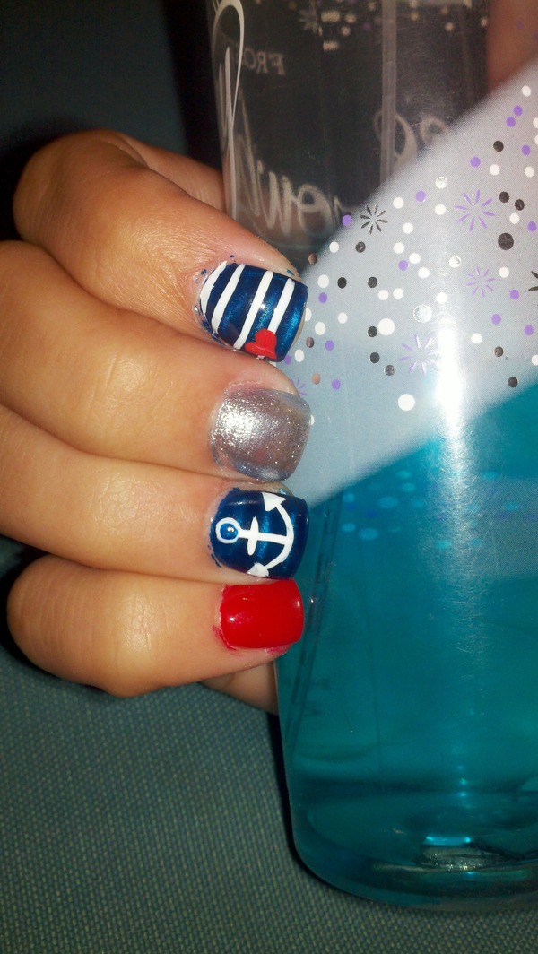 Sailor nails | Esmeralda D.'s Photo | Beautylish