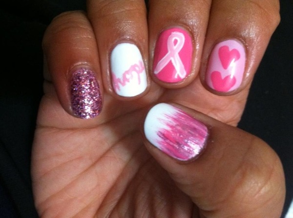 Breast Cancer Awareness Nails | Mehwish K.'s Photo | Beautylish