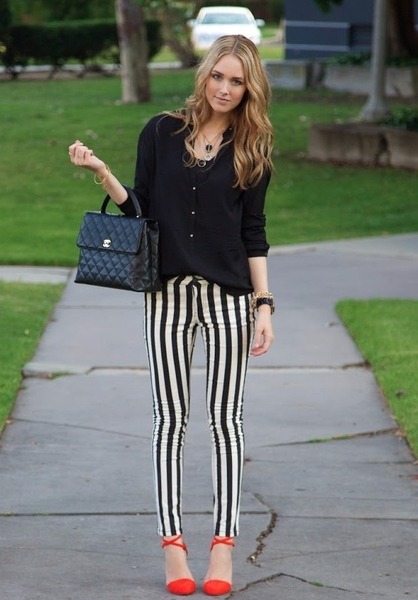 Styling tips for vertical striped jeans? | Beautylish