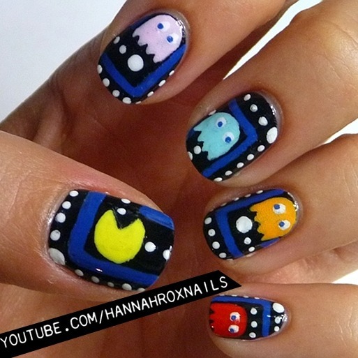 Pacman Nail Art | Hannah L.'s (hannahroxit) Photo | Beautylish
