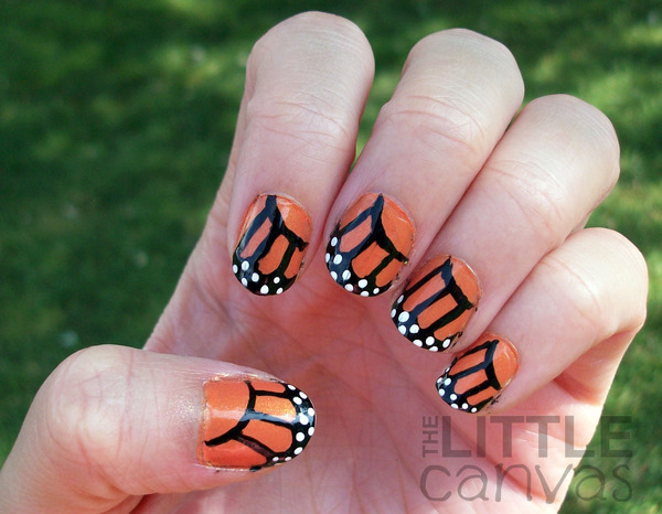 Monarch Butterfly Wing Nails | The Little Canvas A.'s (thelittlecanvas ...