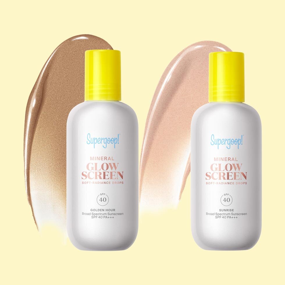 Supergoop! Mineral Glowscreen Soft -Radiance Drops SPF 40 & Glow Gloss ...
