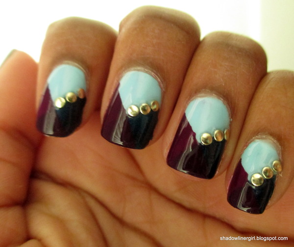Tri-Color Studded Nails | Aaliyah P.'s (shadowlinergirl) Photo | Beautylish
