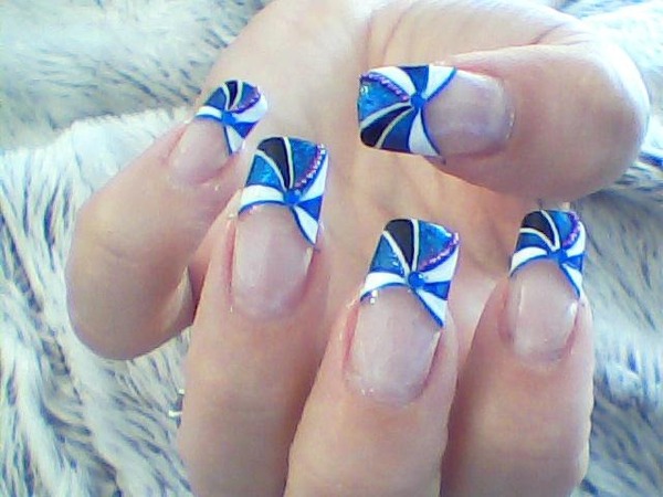 Blue Tip Nail Art Design | Liudmila Z.'s (MyDesigns4You) Photo | Beautylish