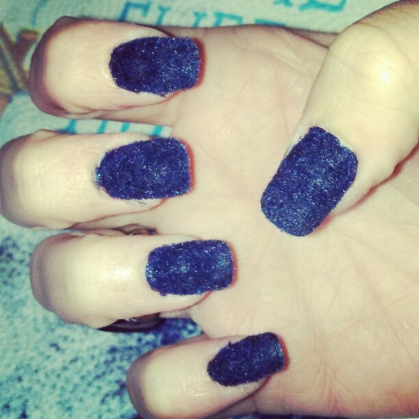 Navy Blue Velvet Nails | Brandi C.'s (Classychik) Photo | Beautylish