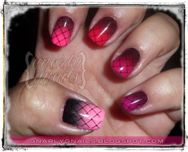 Burlesque Fishnet Gradient Ombre Skittles! | Missy R.'s (gnarlygnails ...