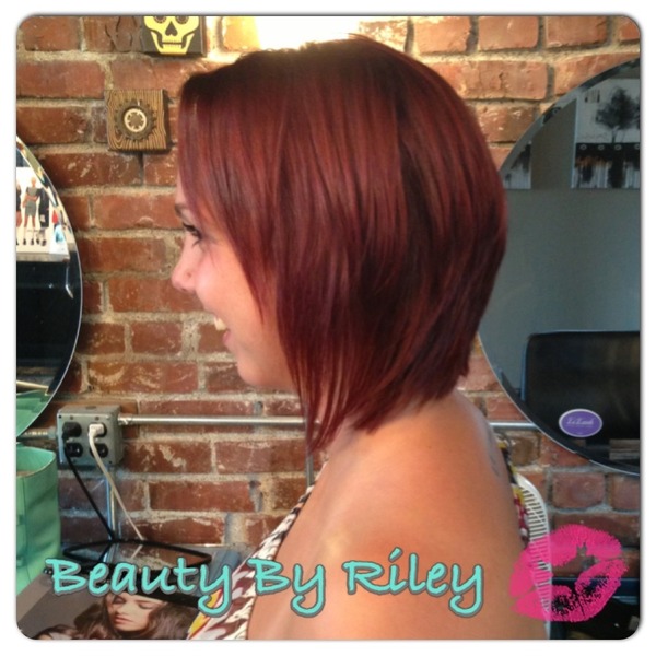 Textured inverted bob & red hot color | Riley V.'s (Riley) Photo ...