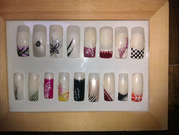 Another picture frame of nail art I did. now I just have to decorate ...