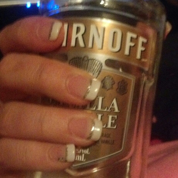 French tips with glitter and diamonds | Bernice H.'s Photo | Beautylish
