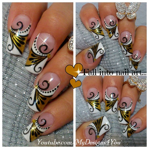Golden Diva Nail Art Design Tutorial | Liudmila Z.'s (MyDesigns4You ...