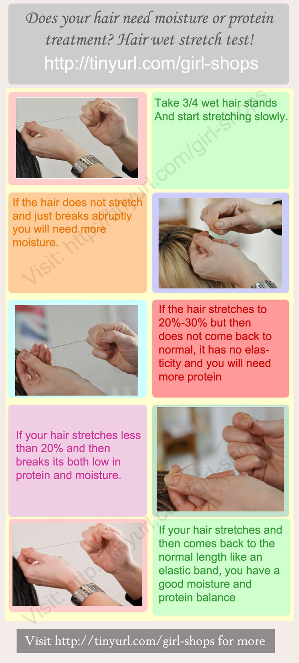 Does your hair need moisture or protein treatment? Hair wet stretch ...
