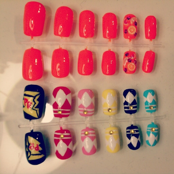 Fruity nails & Power ranger nails | Jacqueline M.'s Photo | Beautylish