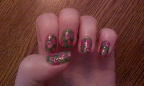 Vintage Victorian Floral Nails Tutorial | thequeenofnails Video ...