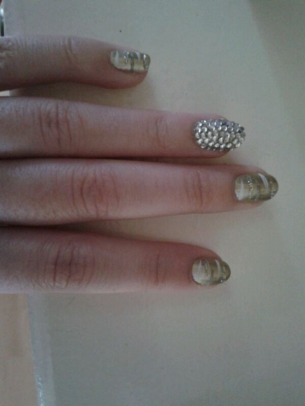 Gold Diamond Nails | Alyana B.'s Photo | Beautylish