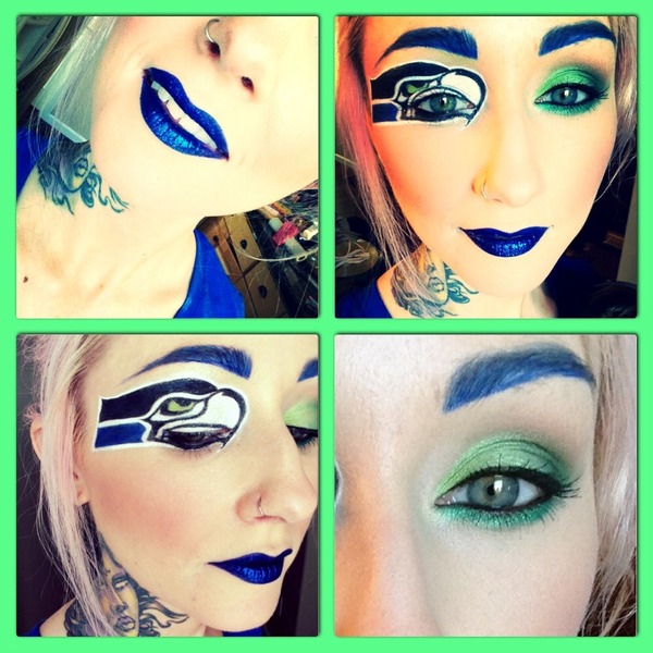 Seahawks Superbowl face paint! | Beautylish