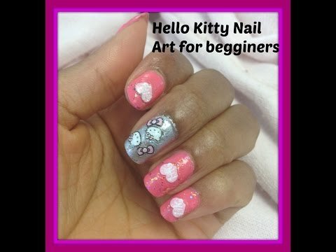 Hello Kitty Nail Tutorial for Beginners | Carmina V. Video | Beautylish