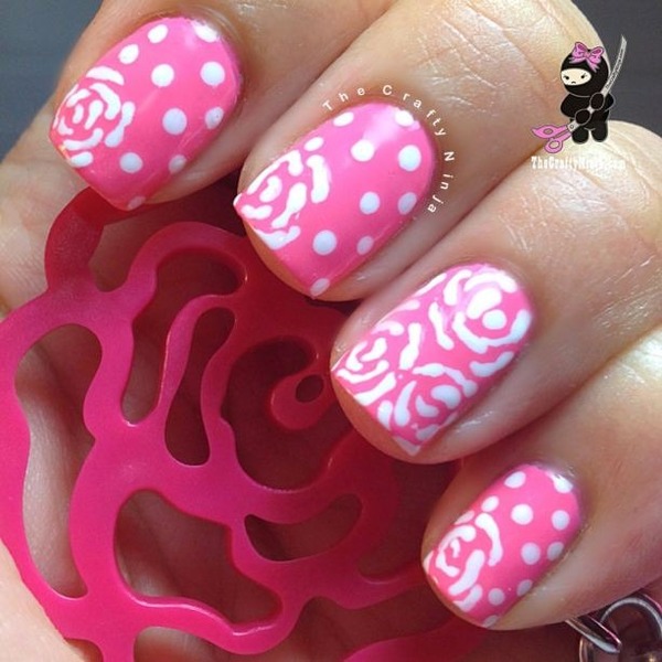 Pink flower dot nails | TheCraftyNinja H.'s (TheCraftyNinja) Photo ...