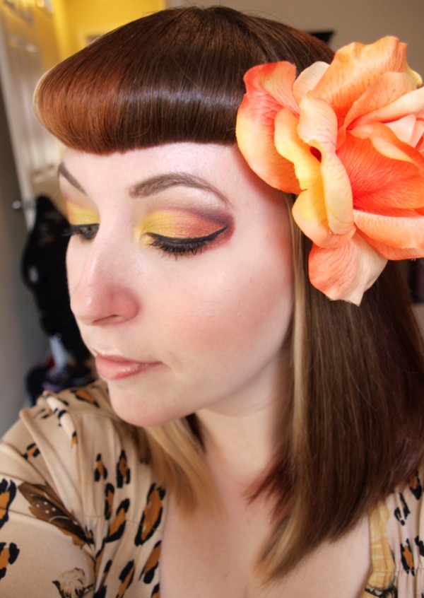 Fall Is Here! Yellow and Orange with a Maroon Cut Crease, home made ...