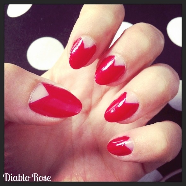 Straight half moon manicure | Diablo R.'s (thediablorose) Photo ...